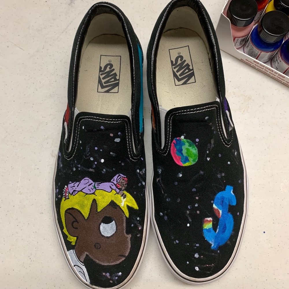 Custom Painted Lil Uzi Eternal Atake Thrifted Vans - Gem